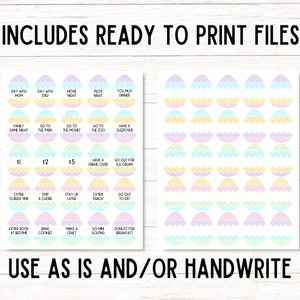 Editable Easter Egg Coupon, Easter Reward Tokens, Printable Easter Egg ...