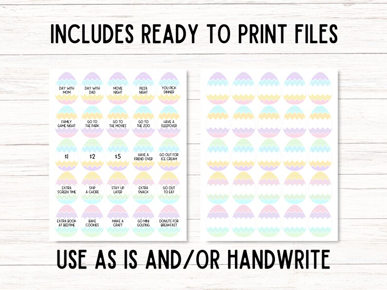 Editable Easter Egg Coupon, Easter Reward Tokens, Printable Easter Egg ...