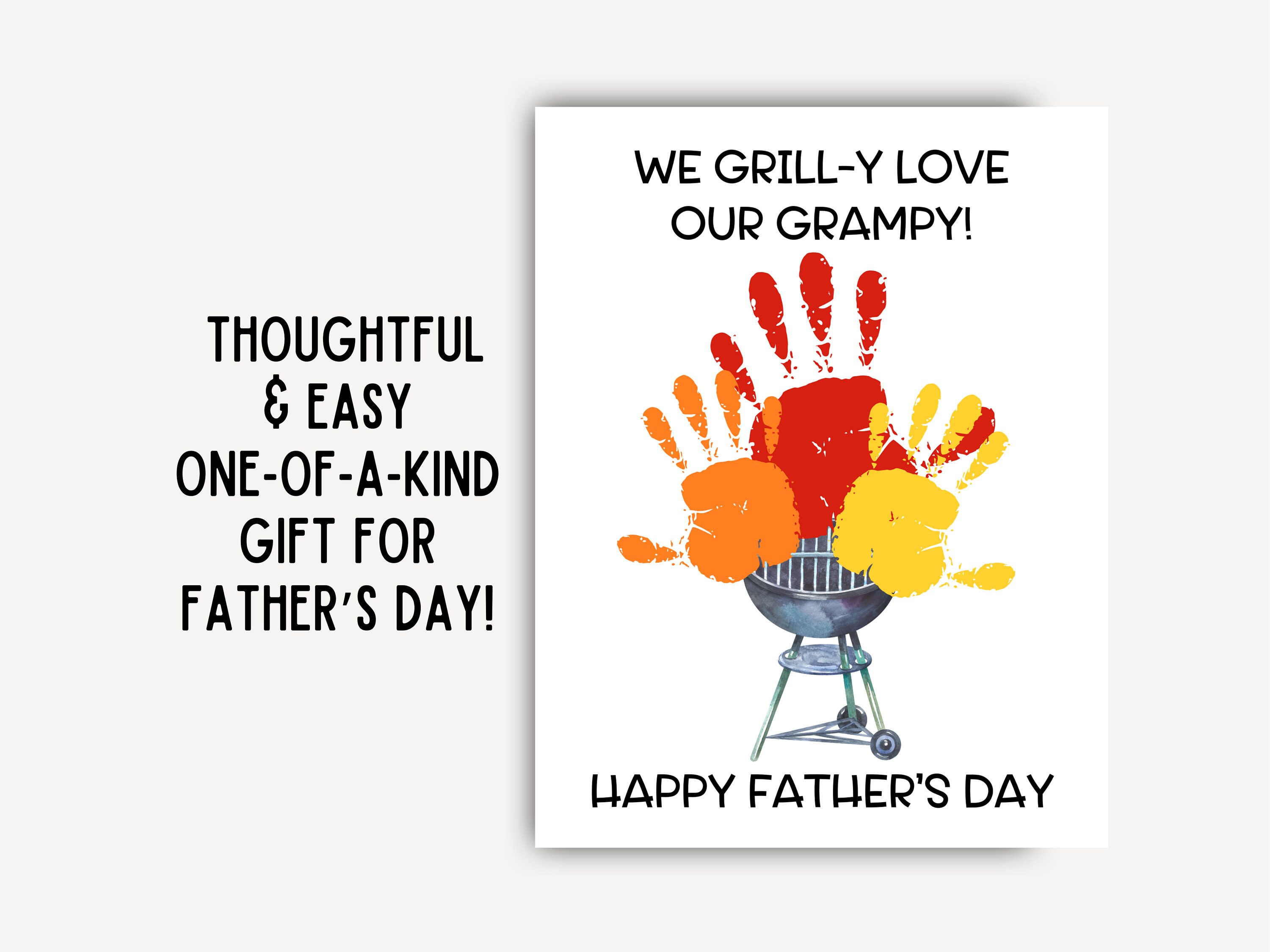 Grampy Fathers Day Handprint Craft, Handprint Father's Day Gift for ...