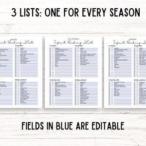 Editable Baby Packing List, Baby Travel Checklist Printable, Baby ...