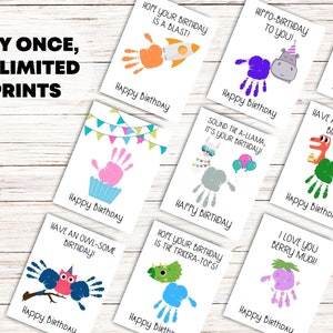 Birthday Handprint Craft Printable Birthday Card Handprint - Etsy
