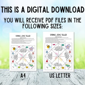 Spring Jokes for Kids, Cootie Catcher, Paper Fortune Teller, Printable ...