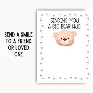 Sending A Big Hug Handprint Card From Kids, Printable Thinking of You ...