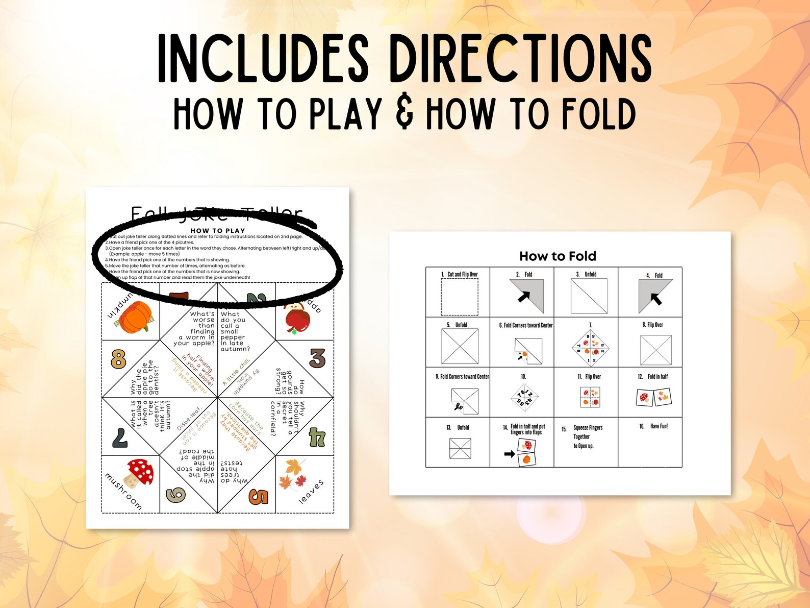 Cootie Catcher Printable, Fall Jokes for Kids, Paper Fortune Teller ...