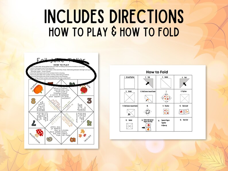 Cootie Catcher Printable, Fall Jokes for Kids, Paper Fortune Teller ...