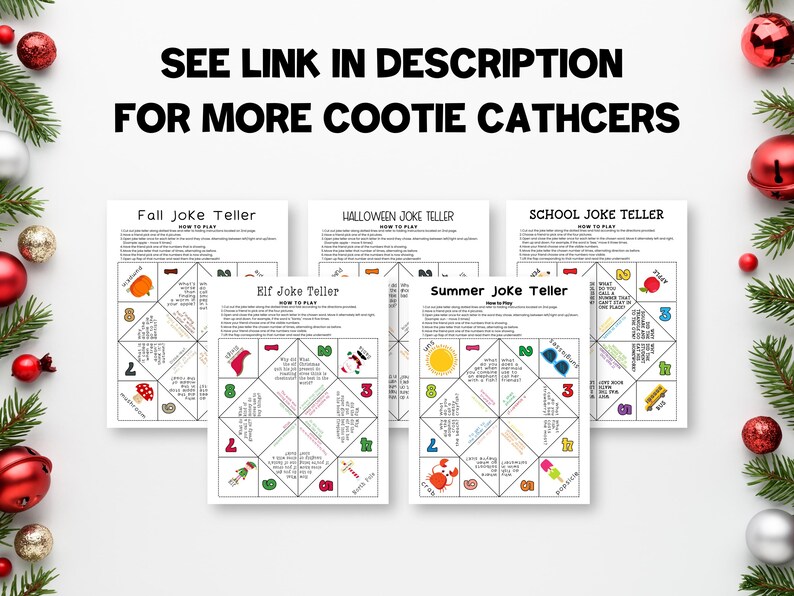 Christmas Joke Teller Cootie Catcher: Printable Kids Game (PDF) - Etsy