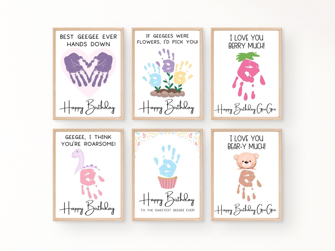 Geegee Handprint Birthday Card Printable, Geegee Gifts From Grandkids ...