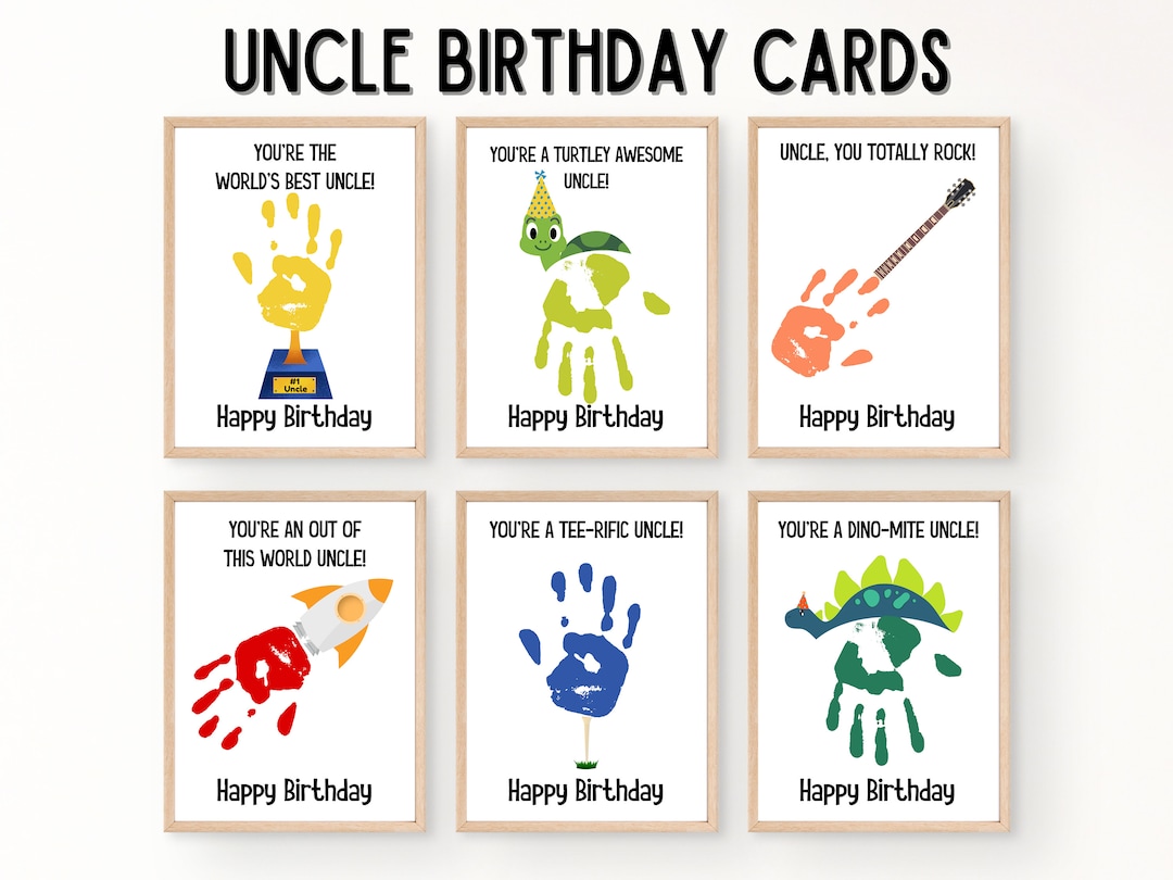 Uncle Handprint Birthday Card, Happy Birthday Uncle Card, Gift for ...