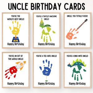 Uncle Handprint Birthday Card, Happy Birthday Uncle Card, Gift for ...