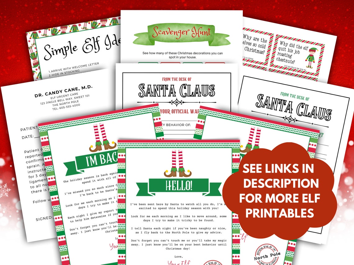 Elf Sick Note Editable Elf Injury & Recovery Letter Doctors - Etsy