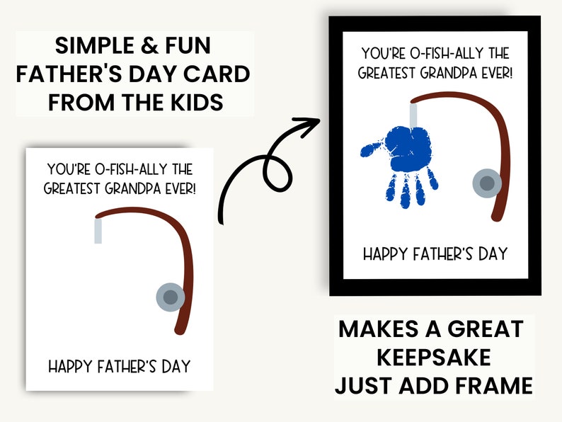 Father's Day Cards for Grandpa Handprint Craft Fathers - Etsy