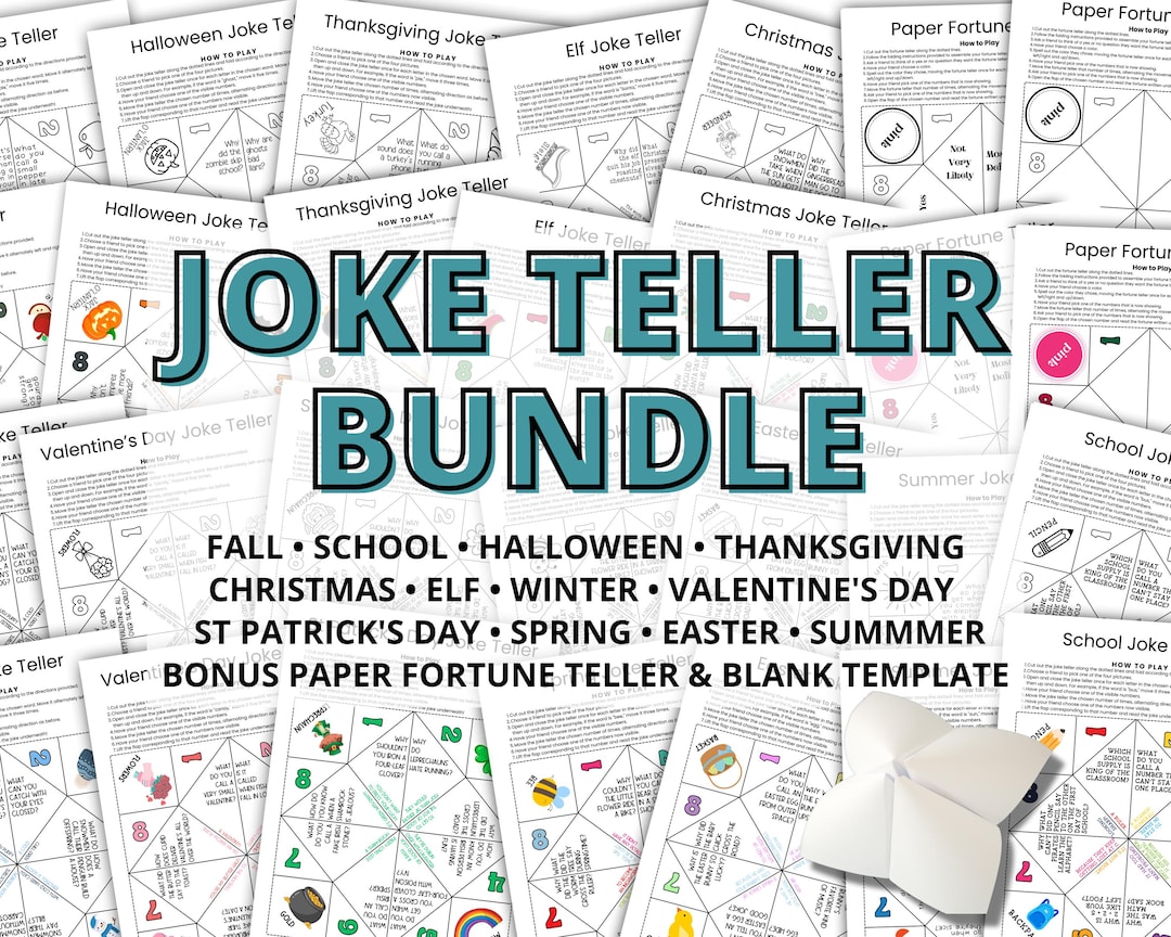 Funny Fortune Teller Printable, Cootie Catcher, Jokes for Kids, Paper ...