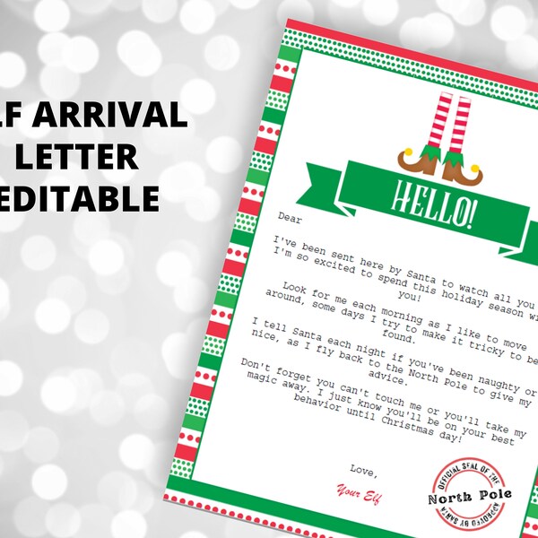 First Time Elf Arrival Letter - Etsy