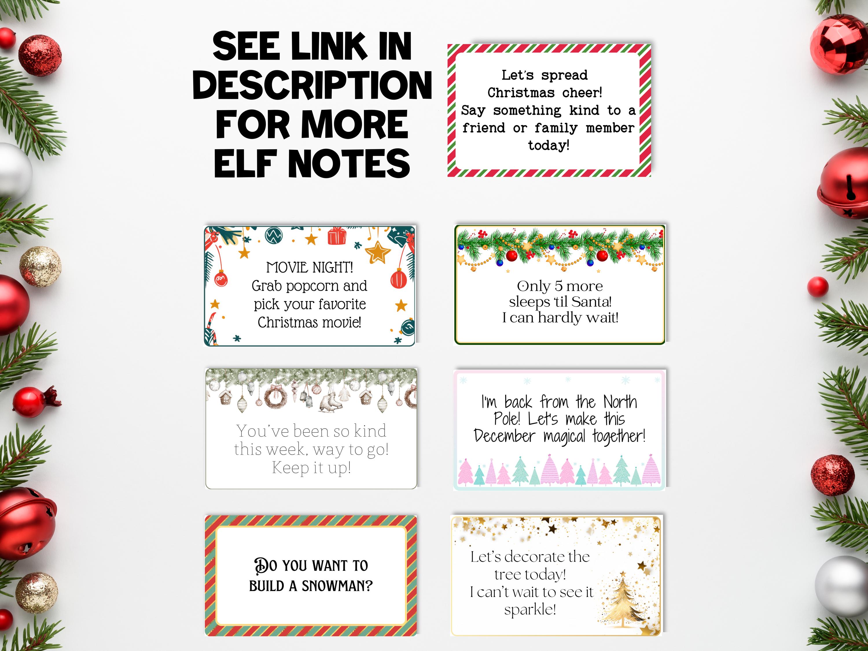 Editable Elf Note Cards, Printable Elf Note Template, Personalized ...