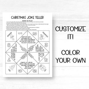 Christmas Jokes for Kids Cootie Catcher, Paper Fortune Teller Printable ...