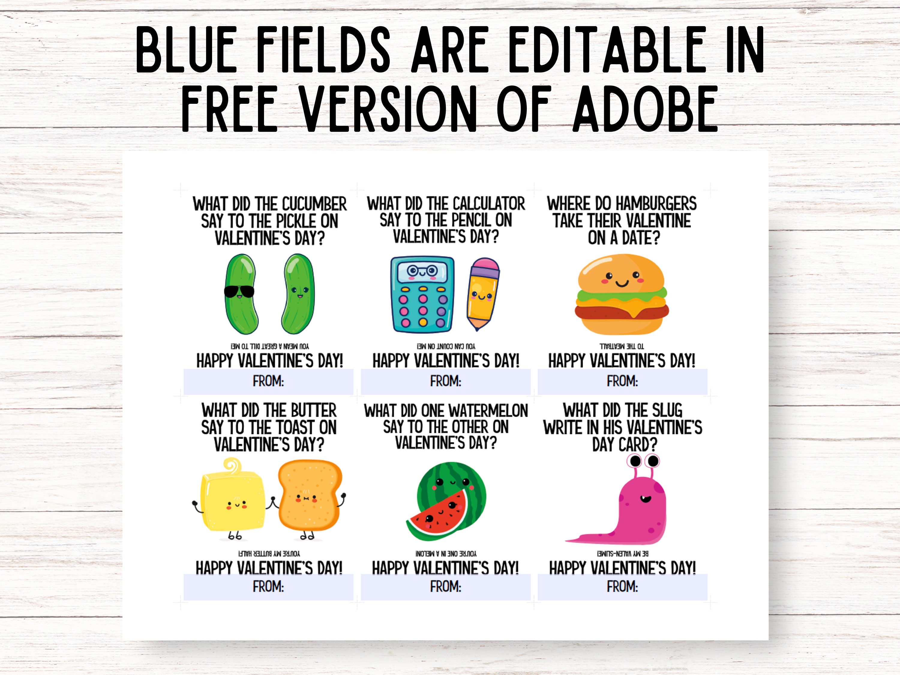 Editable Joke Valentines Day Card, Classroom Valentine Joke Cards for ...