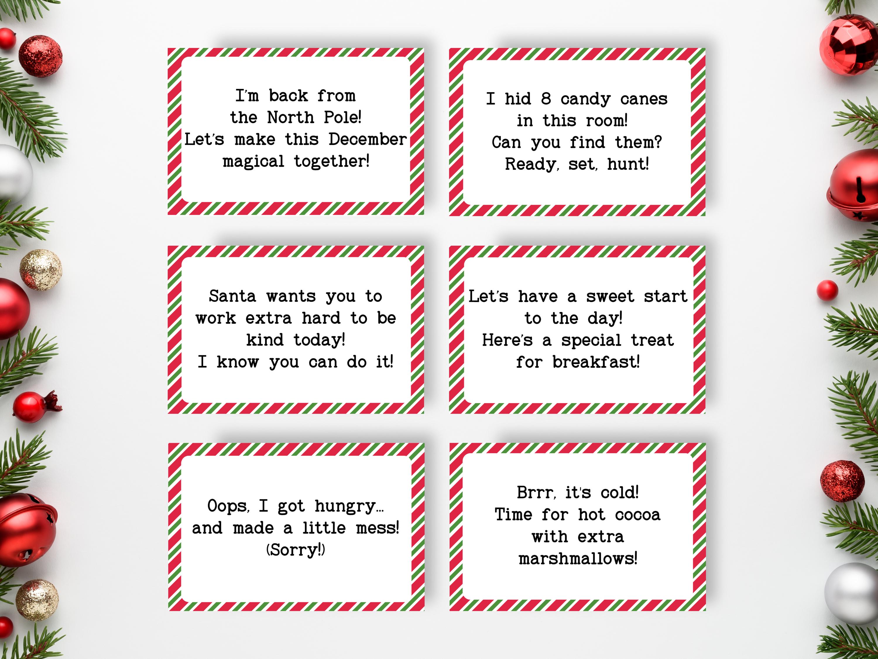 Editable Elf Note Cards Templates, Christmas Elf Activities, Printable ...
