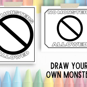 No Monsters Allowed Coloring Pages: Kids Printable Sign (PDF) - Etsy ...