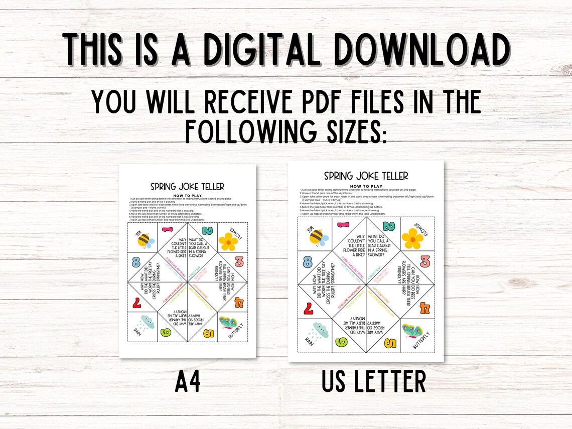 Spring Jokes for Kids Cootie Catcher Paper Fortune Teller - Etsy