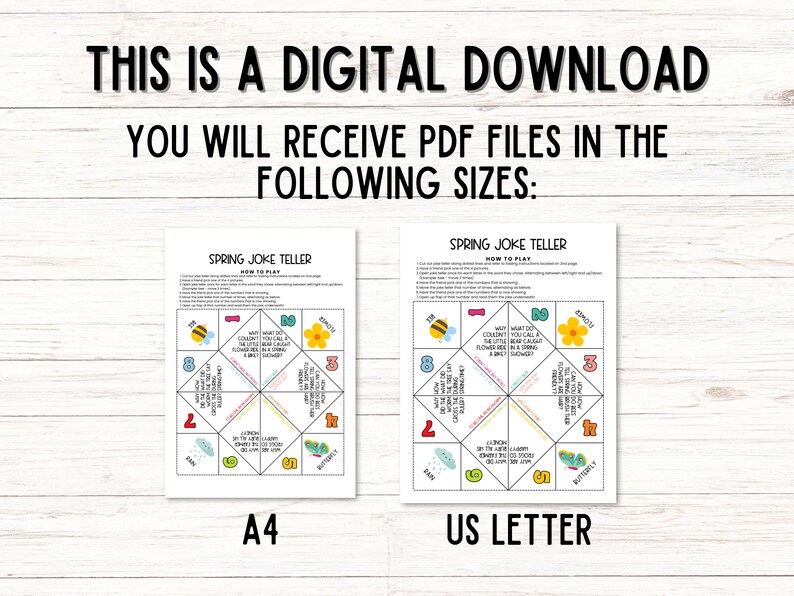 Spring Jokes for Kids Cootie Catcher Paper Fortune Teller - Etsy