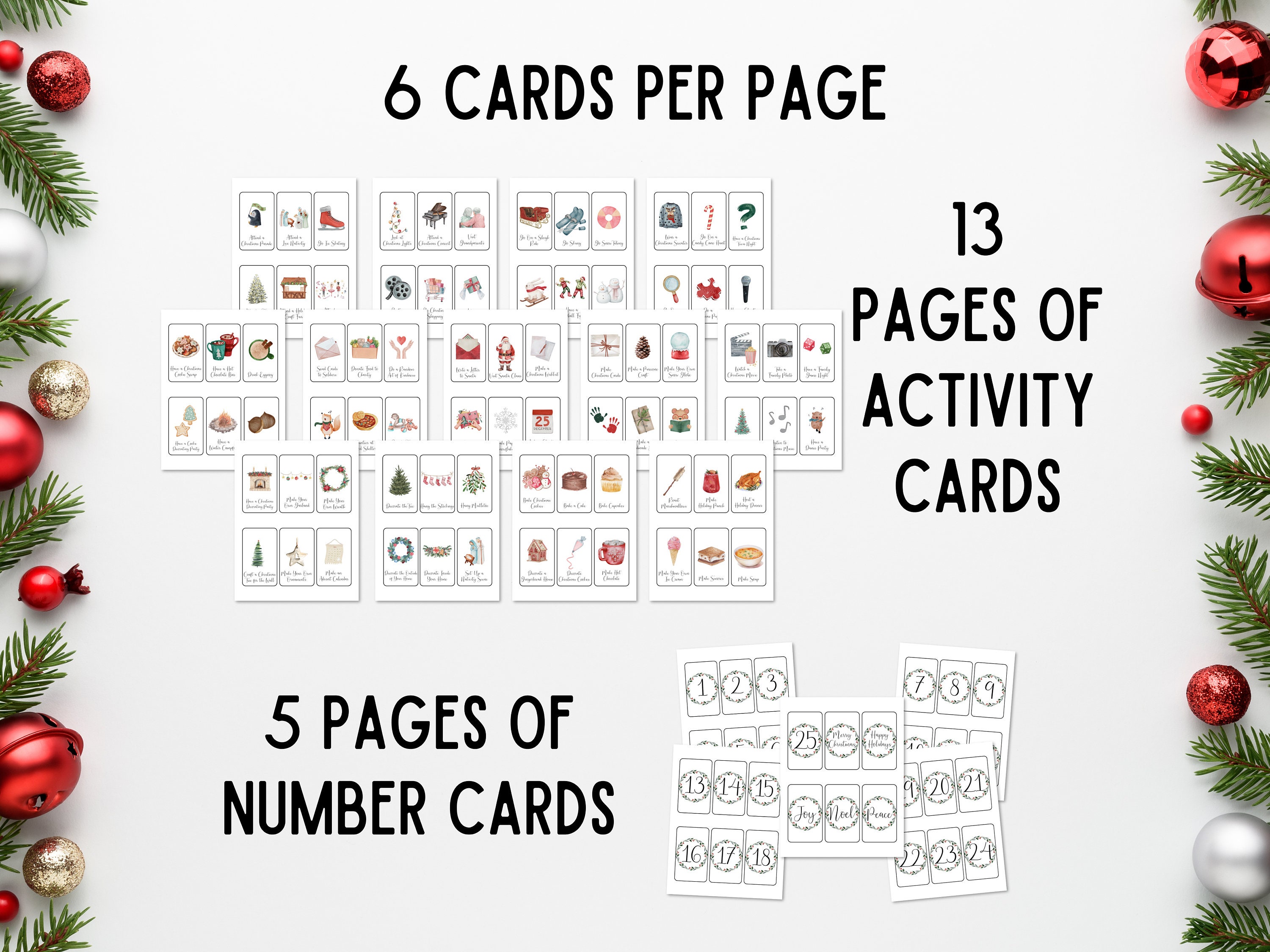 Advent Activity Cards Printable, DIY Advent Calendar, Kids Advent ...