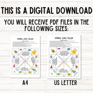 Spring Jokes for Kids, Cootie Catcher, Paper Fortune Teller, Printable ...