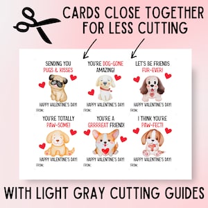 Printable Dog Valentine's Day Cards, Valentines for Kids Class, School ...