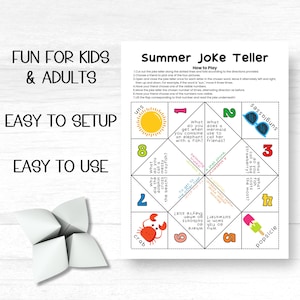 Summer Jokes Cootie Catcher: Printable Fortune Teller (PDF) - Etsy