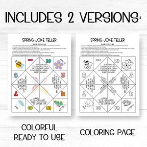 Spring Jokes for Kids, Cootie Catcher, Paper Fortune Teller, Printable ...