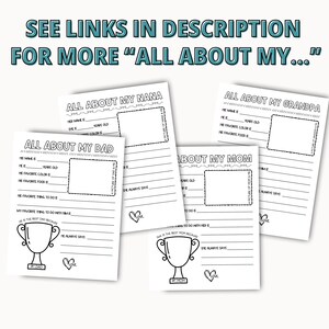 All About My Grammy Printable, Mothers Day Printable Gift, Grandma ...