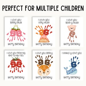 Birthday Love Handprint, Happy Birthday Card Cute, Birthday Handprint ...