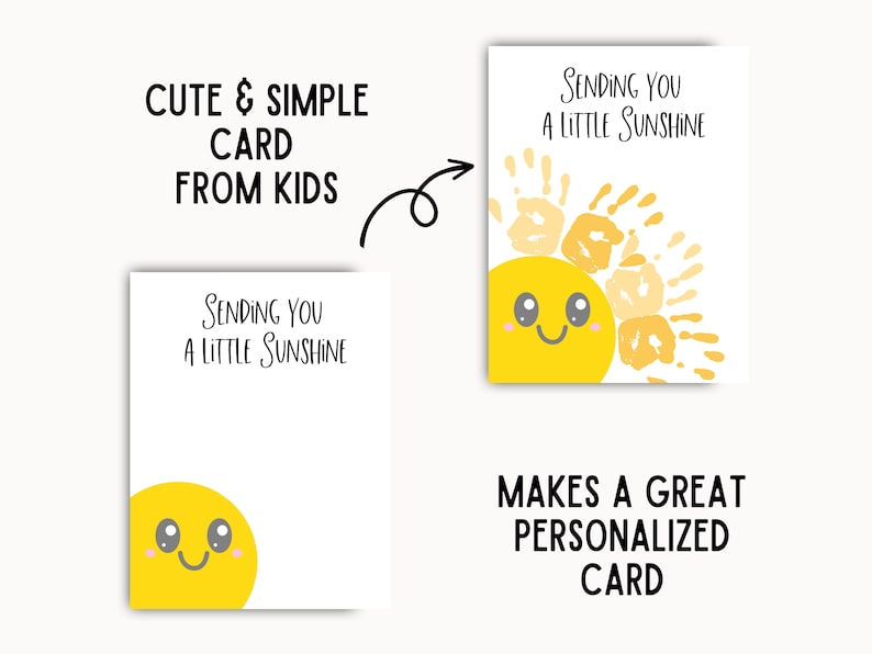 Sending Sunshine Handprint Card: Get Well Soon Gift (PDF) - Etsy
