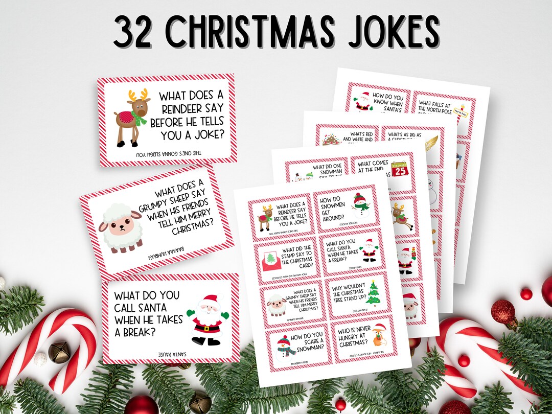 Christmas Jokes Printable, Christmas Cracker Jokes, Lunchbox Jokes for ...