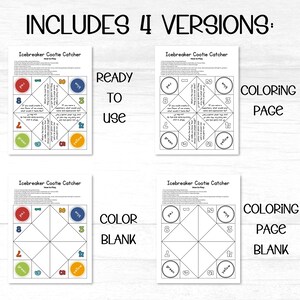 Icebreaker Cootie Catcher Game: Back to School Printable (PDF) - Etsy