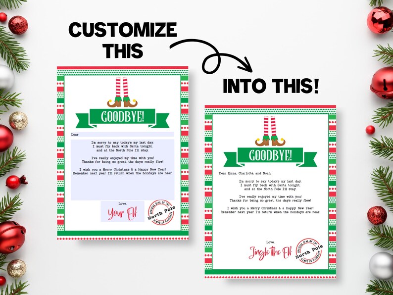 Editable Elf Goodbye Letter, Personalized Elf Printable - Etsy