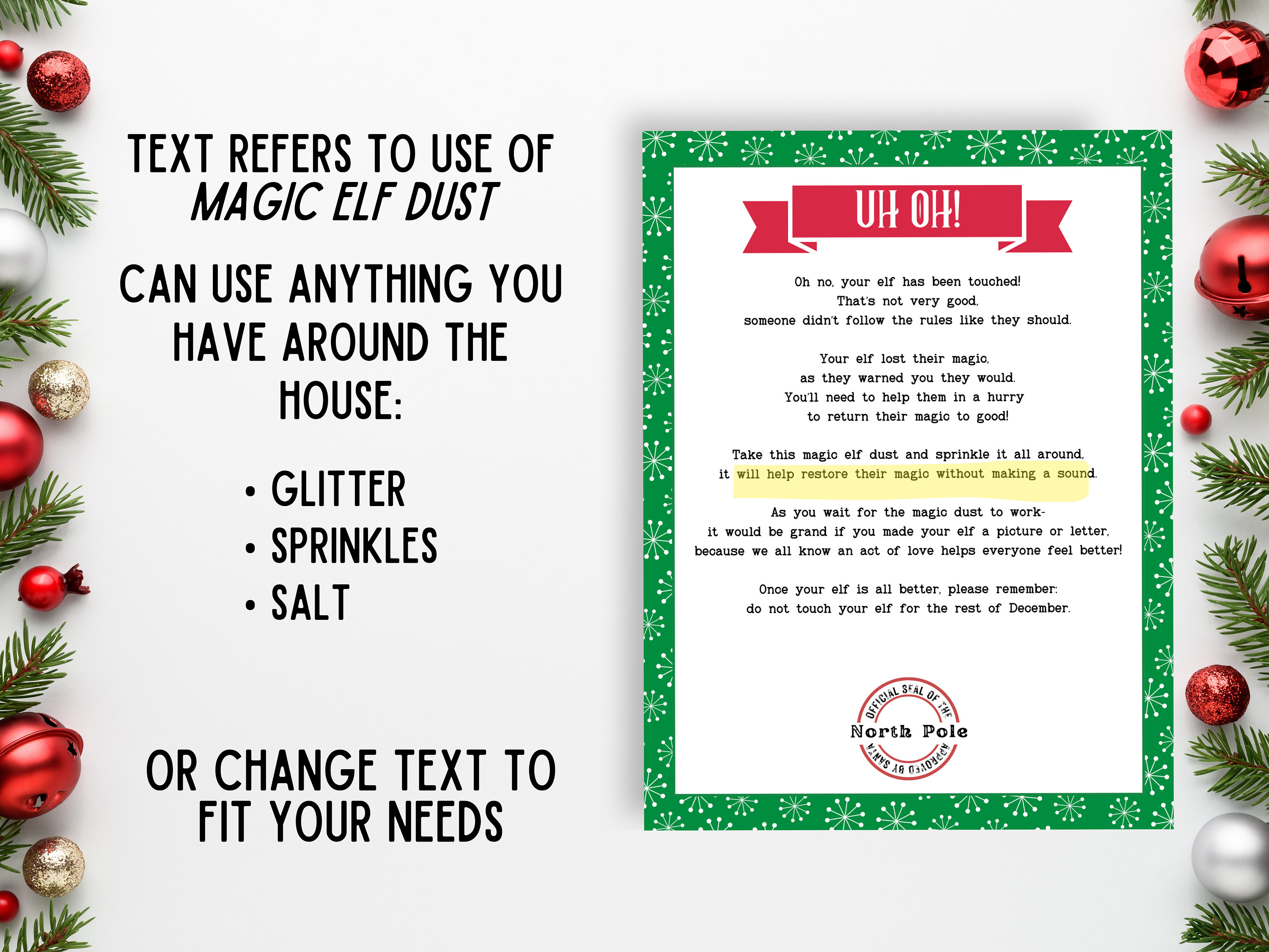 Elf Was Touched, Elf Sick Note, Elf Recovery Letter, Elf Notes, Elf ...