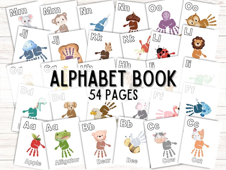 Handprint Alphabet Book, Alphabet Handprint Book, Handprint Art ...