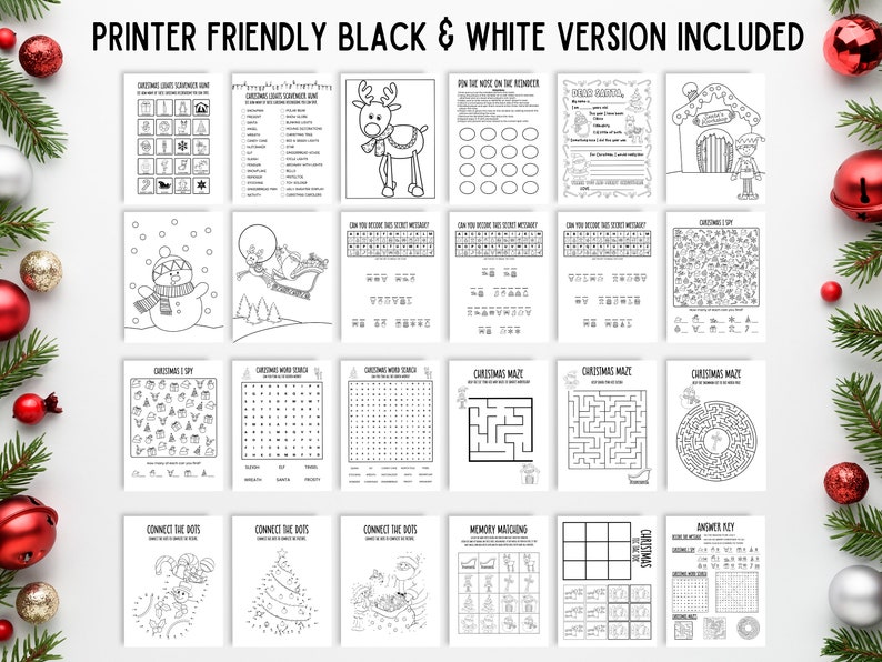 Printable Christmas Activities for Kids, Christmas Activity Sheets ...