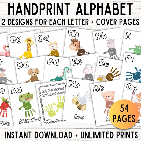 Handprint Alphabet - Etsy