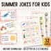 Summer Jokes for Kids Lunchbox Notes, Lunchbox Cards, Printable Lunch ...