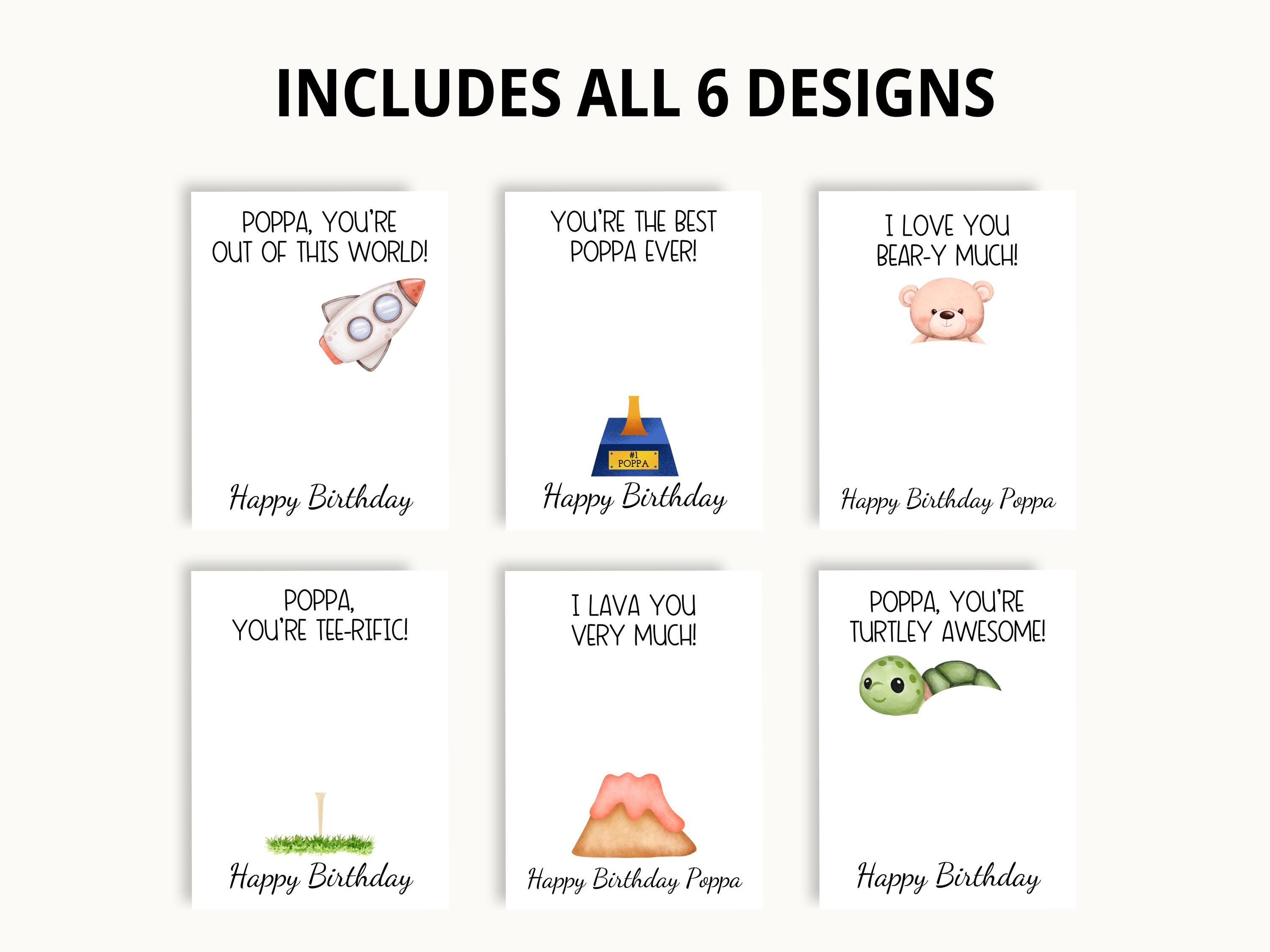 Poppa Handprint Birthday Card Printable, Poppa Gifts From Kids ...