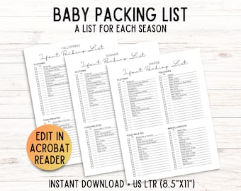 Editable Baby Travel Checklist Template, Canva Template, Printable ...