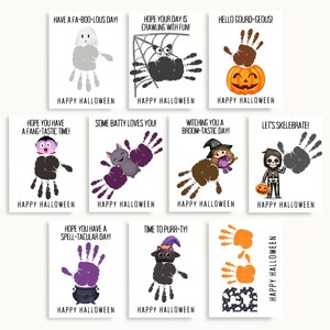 Halloween Handprint Bundle, DIY Printable Craft for Kids, Toddler ...