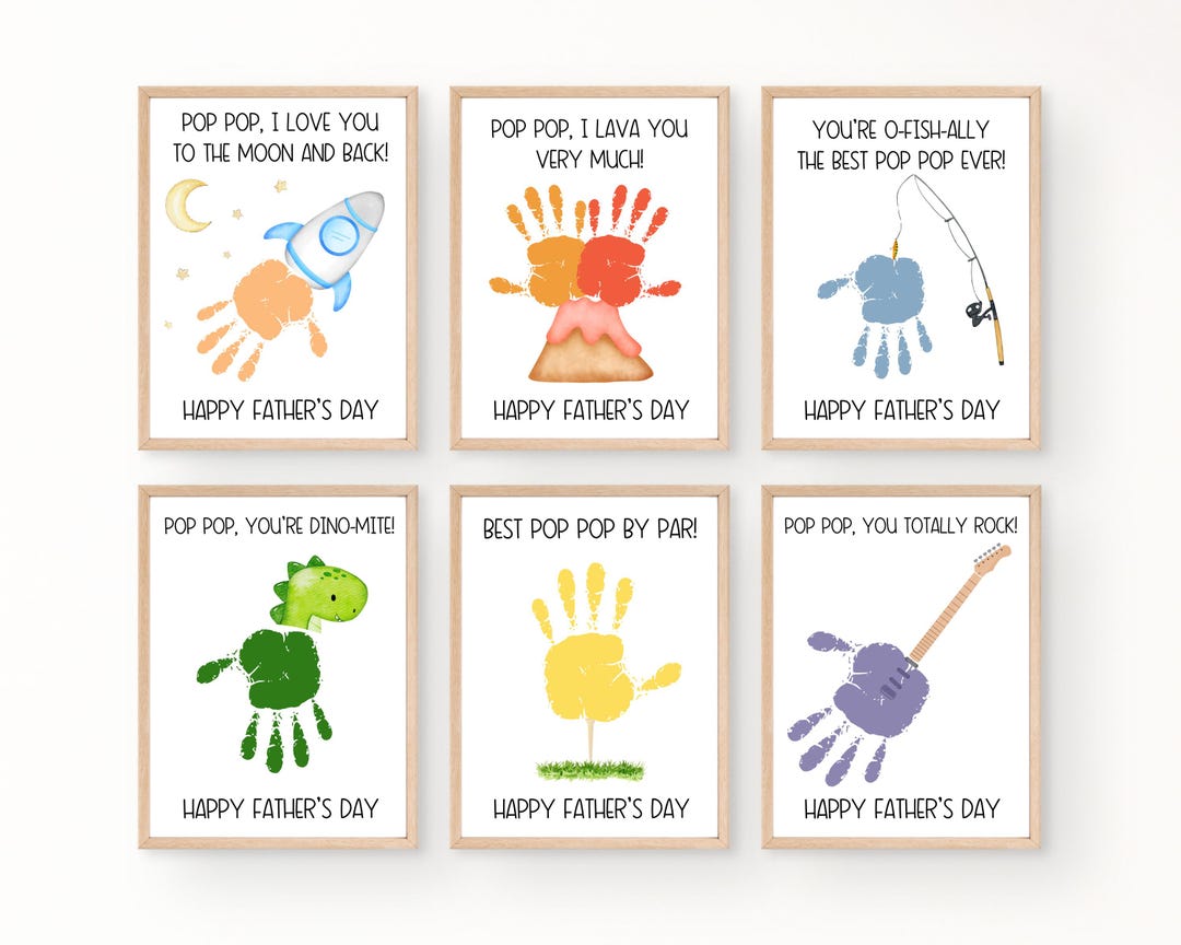 Pop Pop Fathers Day Gifts, Printable Handprint Fathers Day Card, Gift ...