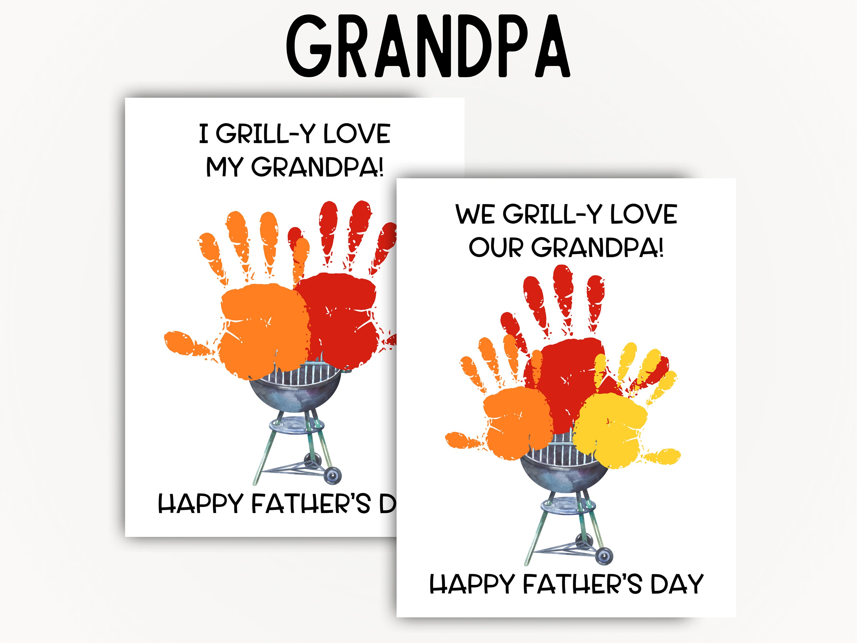Grandpa Fathers Day Handprint Craft, Handprint Father's Day Gift for ...