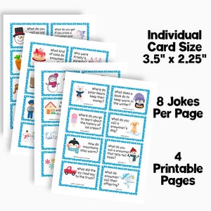 Winter Jokes for Kids, Printable Lunchbox Notes, Joke Cards for Kids ...