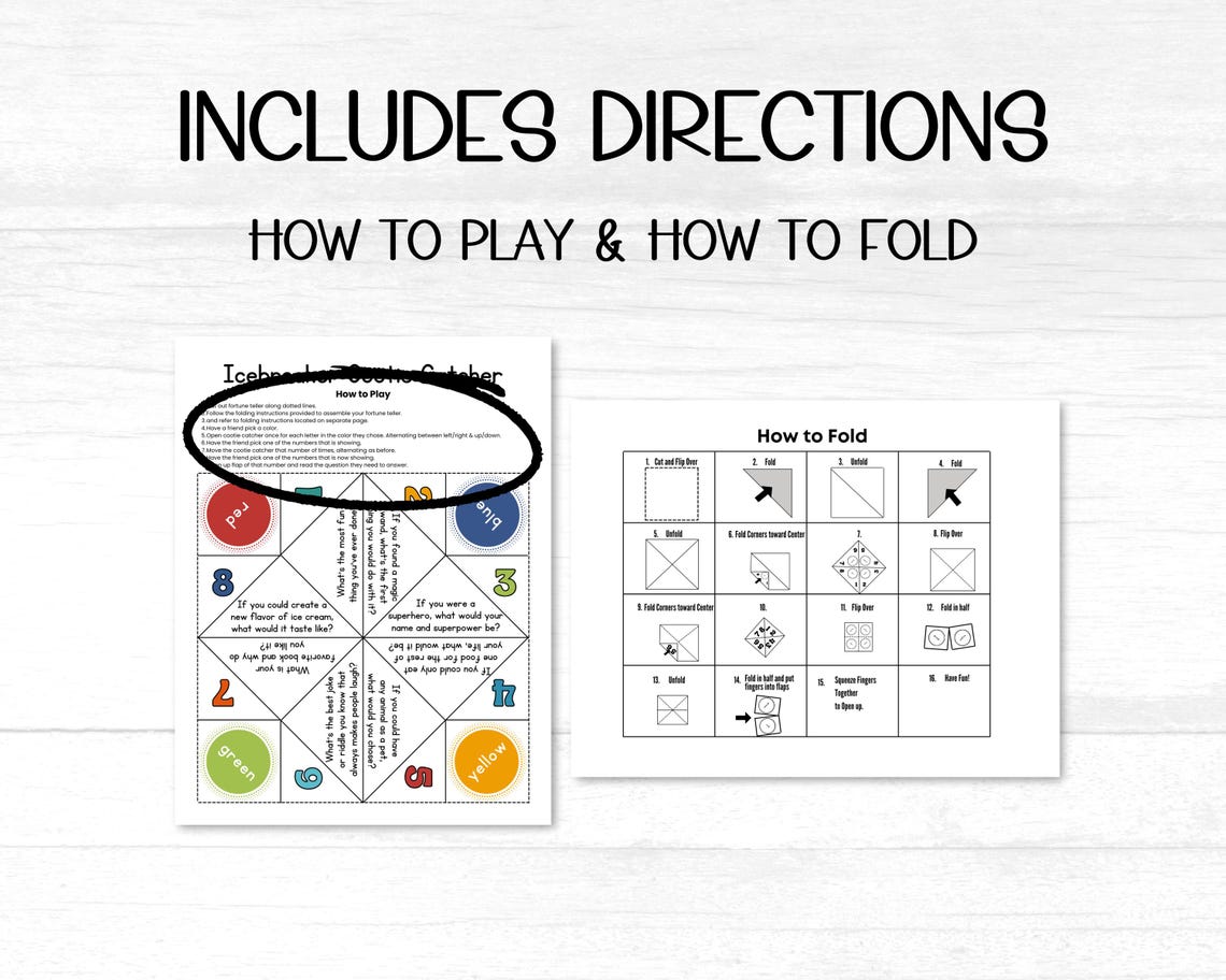 Icebreaker Cootie Catcher Game: Back to School Printable (PDF) - Etsy