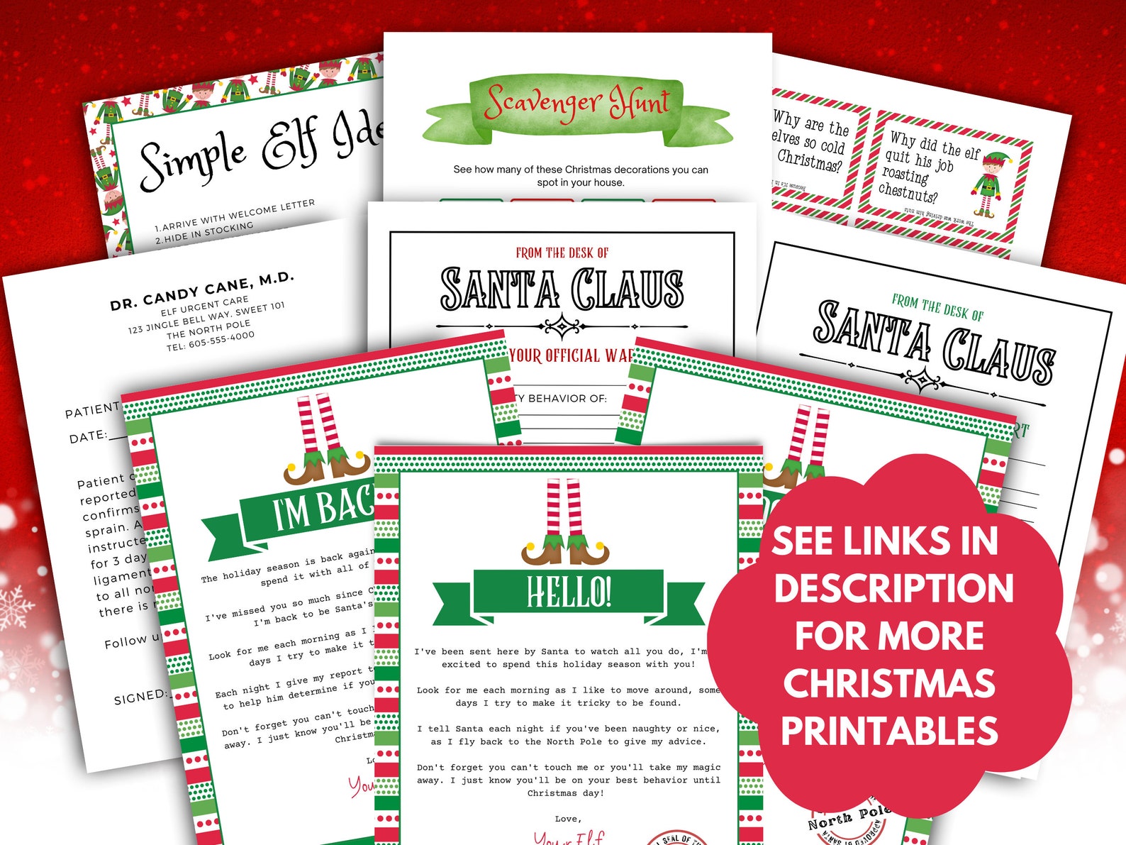 Editable Elf Note Cards Printable Elf Note Template Small - Etsy