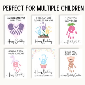 Grandma Handprint Birthday Card, Happy Birthday Grandma Card Toddler ...