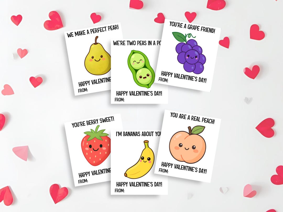 Printable Food Pun Valentines Cards Kids, Valentine's Day Cards Food ...